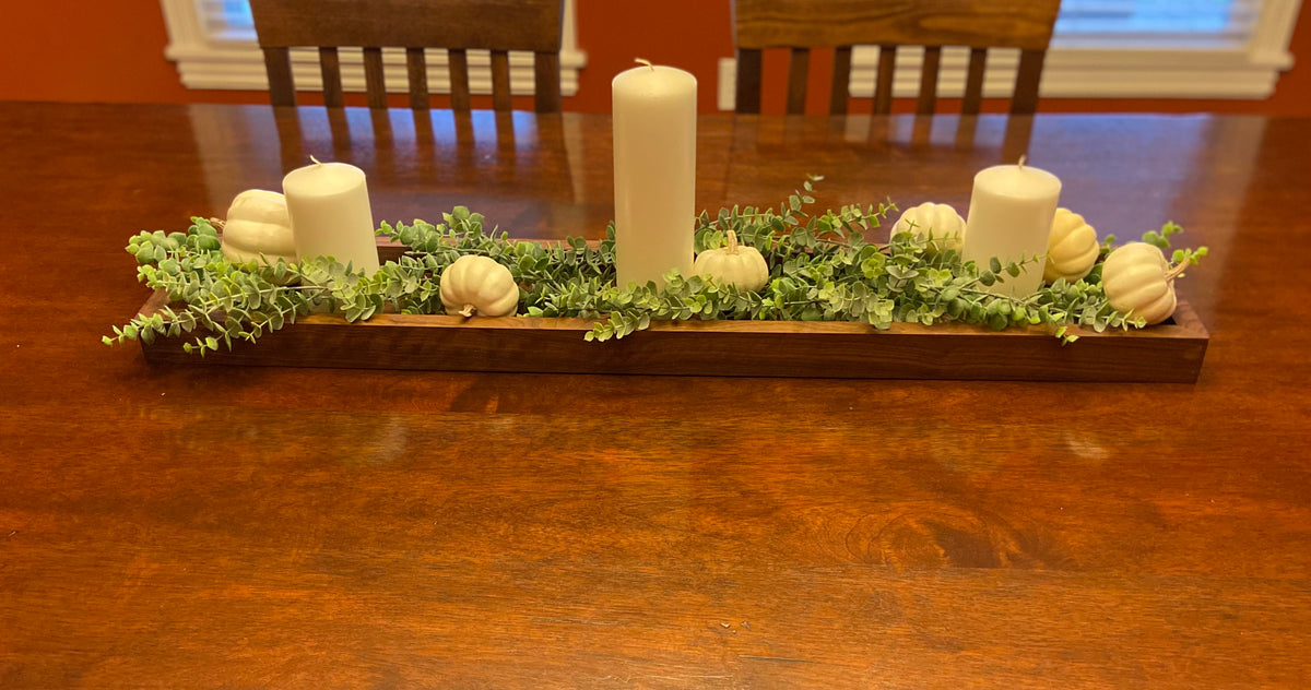 Solid walnut centerpiece tray – Diamond Woodworking & Design